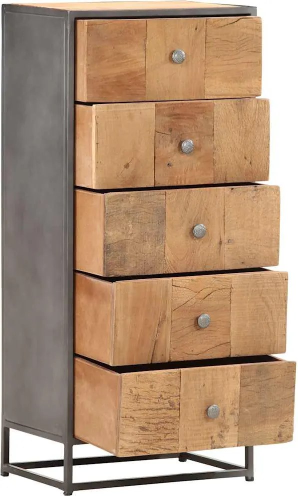 Komoda se zásuvkami 45 x 30 x 100 cm masivní recyklované dřevo 286529