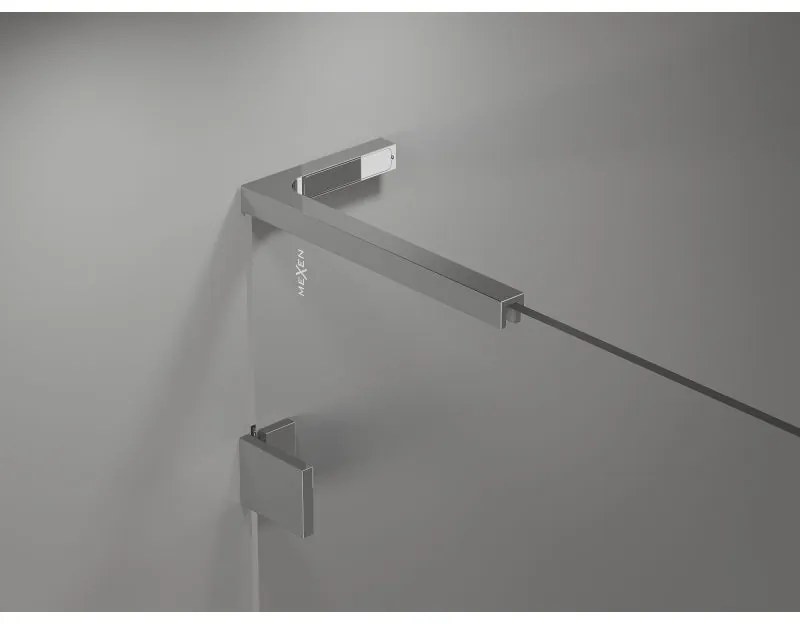 Mexen Lunar-F L skládací sprchový kout pravý 100 x 80 cm, 8mm čiré sklo, chromový profil, 836L-100-080-01-00-P