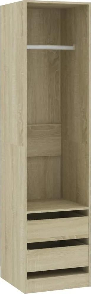 vidaXL Šatní skříň se zásuvkami 50 x 50 x 200 cm dřevotříska [800620] Barva: Bílá