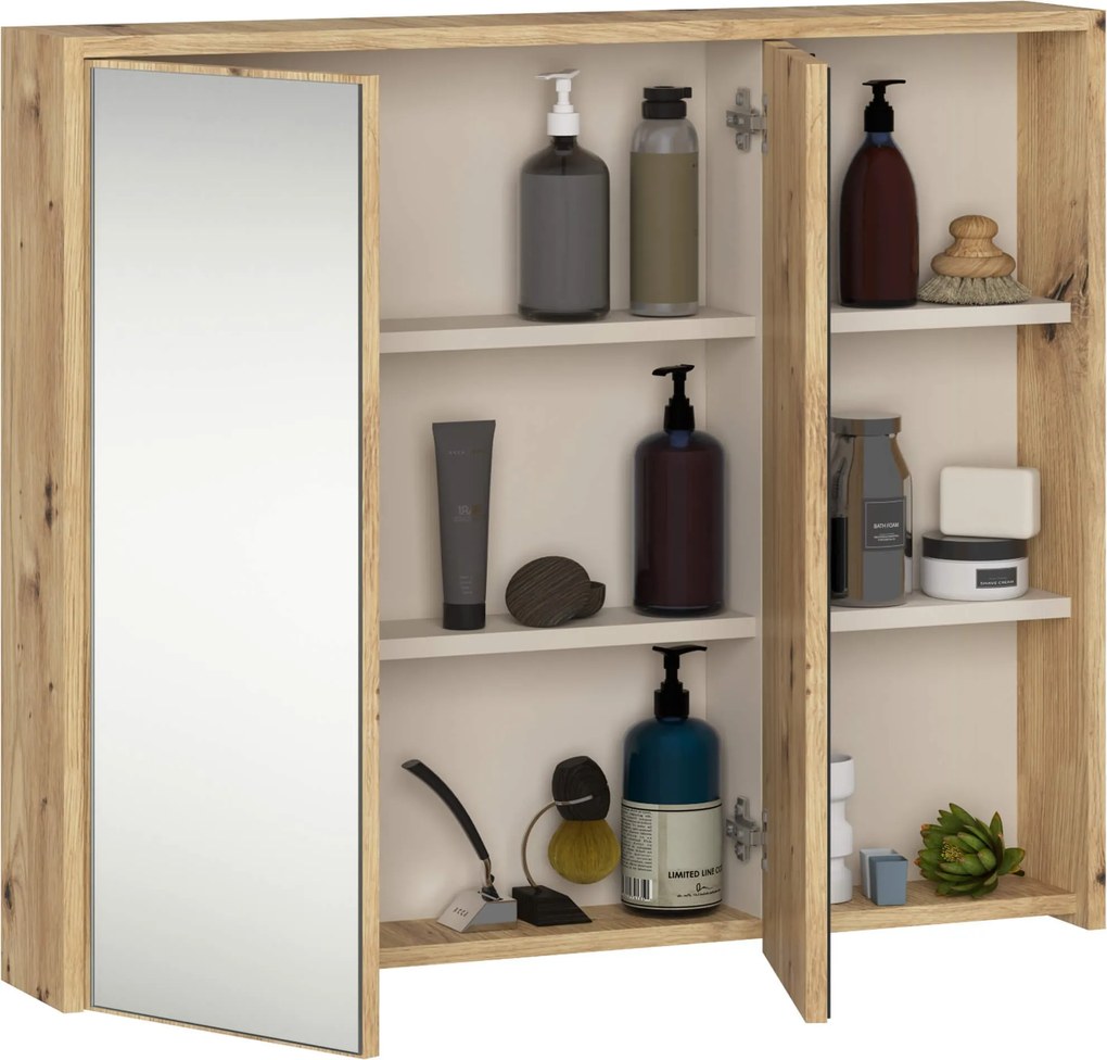 Závěsná koupelnová skříňka se zrcadlem VAMI 90 cm - výběr z 5 provedení