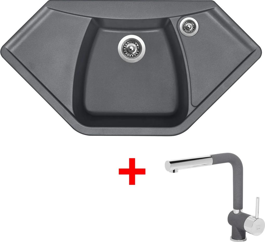 Set Sinks dřez NAIKY 980 Titanium + baterie MIX 3 P GR