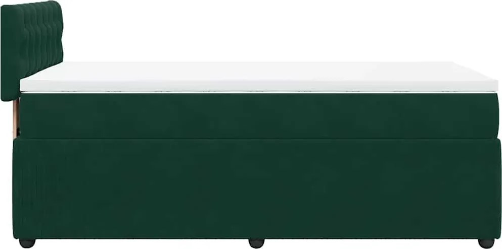 Box spring postel s matrací tmavě zelená 80 x 200 cm samet 3289899