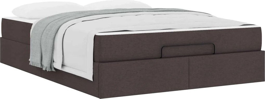 Rám postele s matrací 2 ks Žlutohnědá textil 3399504