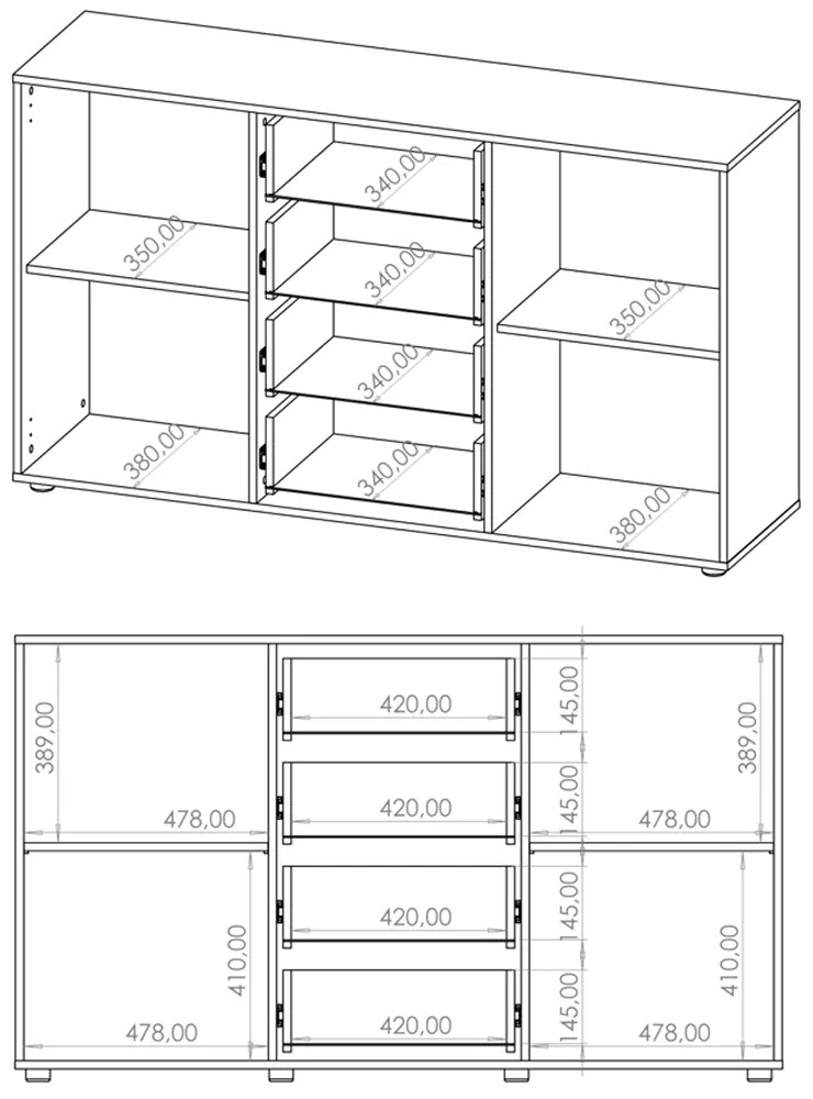 MAXIONE k | komoda K2D4SZ MX-02 | 150 cm | kašmír