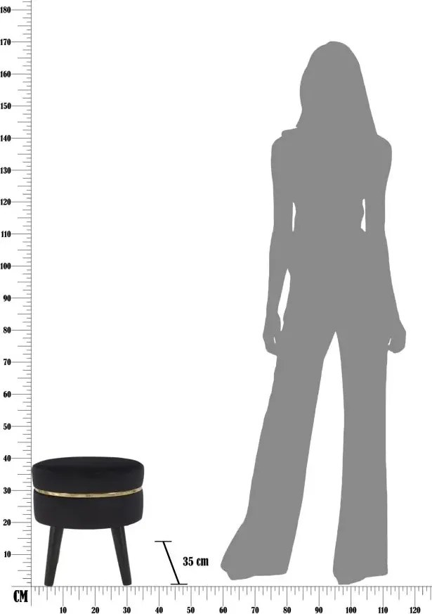 Taburet PARIS 35 cm černý