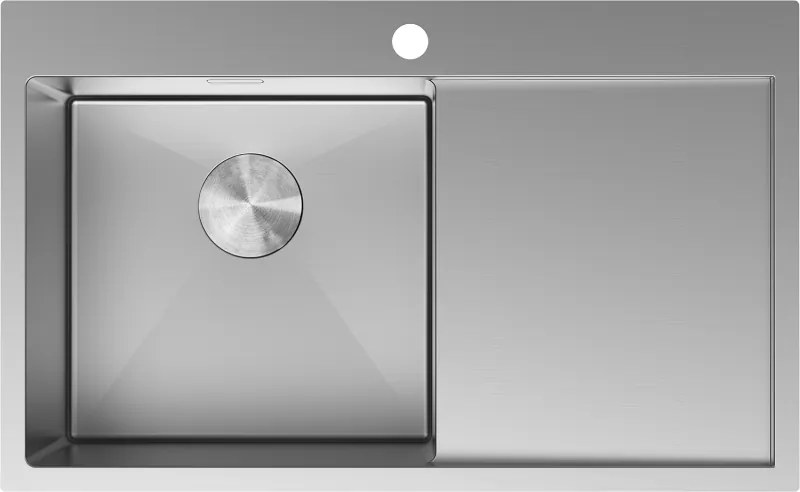 Mexen Exar nerezový kuchyňský dřez s odkapávačem, levý 780 x 480 mm, inox - 6433781010L-01