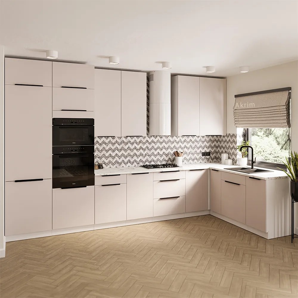 COMO | vysoká skříňka 60 LO-210 2F na vestavnou lednici | 60 cm | bílá/kašmír