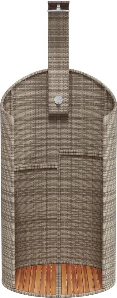 vidaXL Venkovní sprcha 100 x 100 x 241,5 cm polyratan a akácie [368214] Barva: Černá