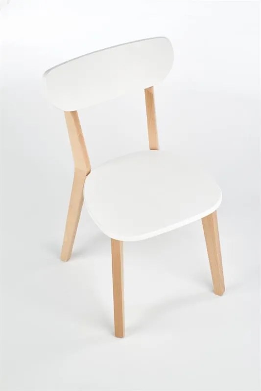 Jídelní židle BUGGI (bílá/přírodní buk)