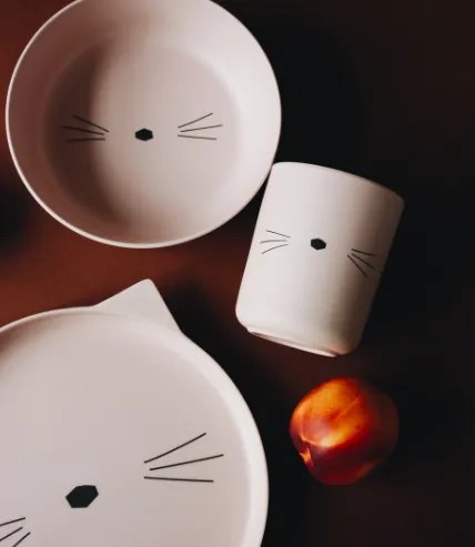 Čtyřdílný jídelní set LIEWOOD - Růžová kočička