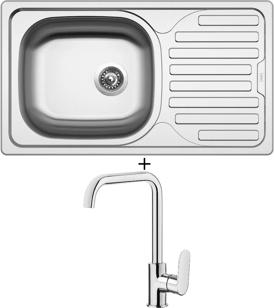 SET Sinks CLASSIC 760 V nerez matný + Deante ALPINIA BGA 063M chrom