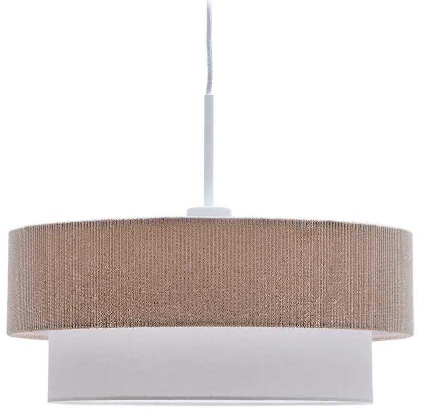 Bílé/béžové závěsné svítidlo s textilním stínidlem ø 40 cm Bianella – Kave Home