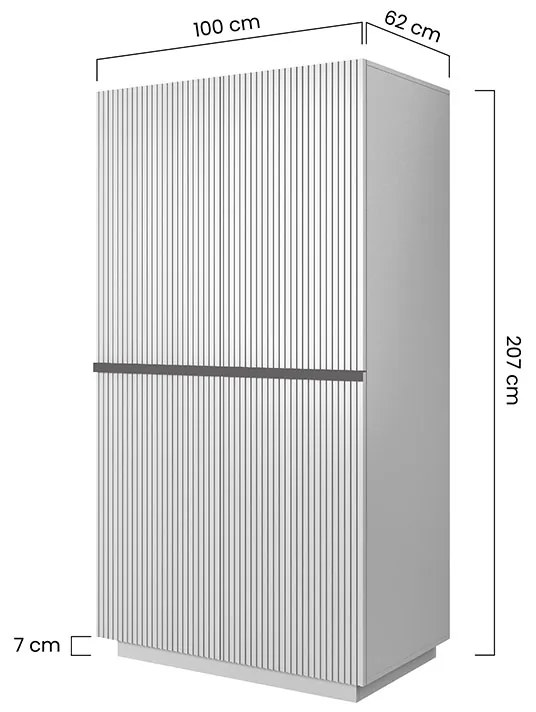 Skříň Nicole 100 cm - černý mat / zlaté úchytky