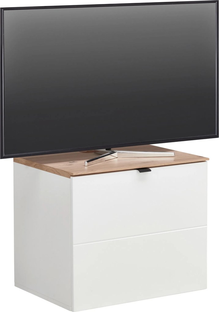XXXLutz KOMODA POD TELEVIZI, bílá, dub artisan, 60/62/44 cm Hom`in - Komody bílé - 002737044115