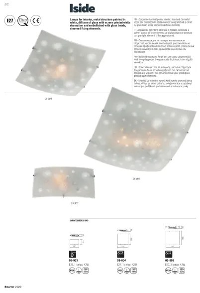 Redo 05-905 - Stropní svítidlo ISIDE 2xE27/42W/230V 39x39 cm čirá