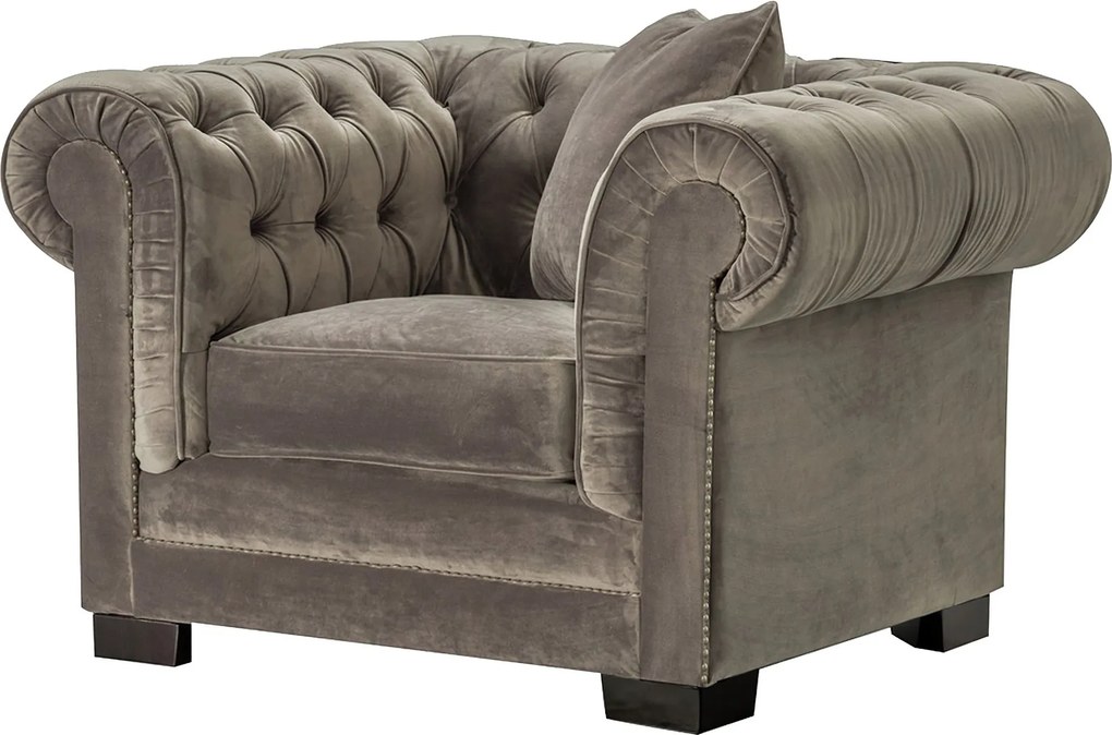 Křeslo Chesterfield Classic Velvet Dark Grey 118x96x77cm