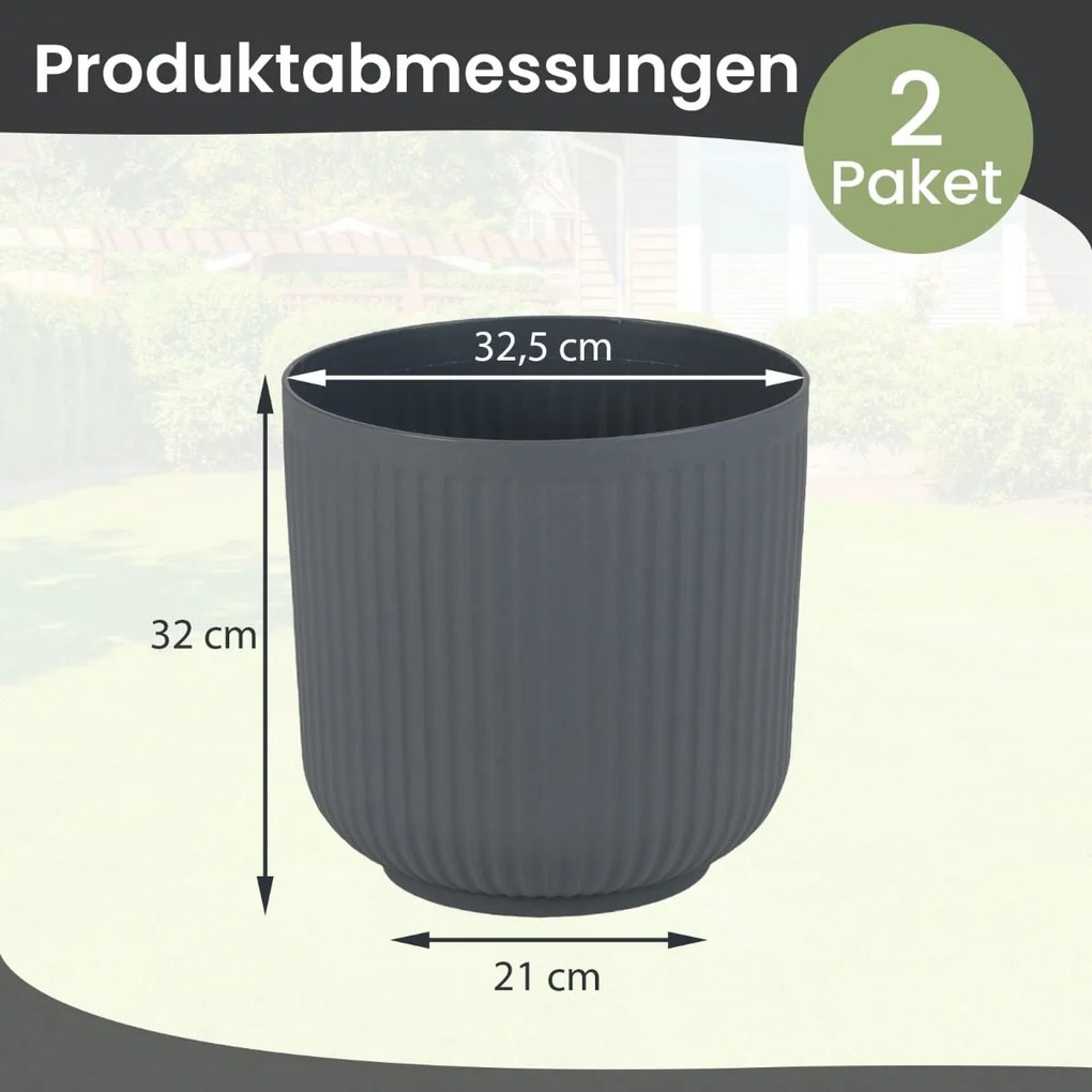 Costway 2 Osazuje květináče s drenážními otvory Dekorativní květináče