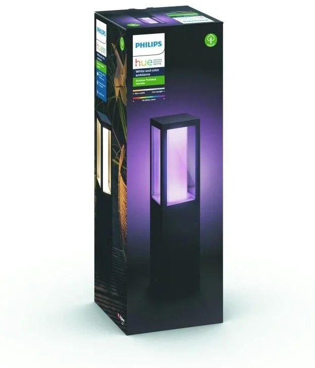 PH 17431/30/P7 Hue LED White and Color Ambiance Venkovní sloupkové svítidlo Philips Impress 17431/30/P7 černé 40cm 2200K-6500K RGB - PHILIPS HUE (915005731001)