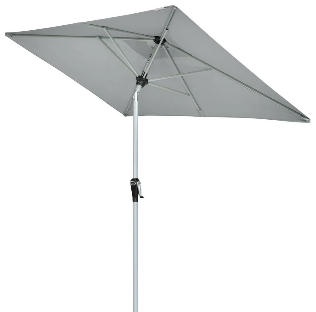 Doppler ACTIVE 210 x 140 cm - slunečník s automatickým naklápěním kličkou světle šedá