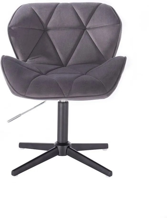 LuxuryForm DESIGN Otočná židle MILANO VELUR na černém kříži - tmavě šedá