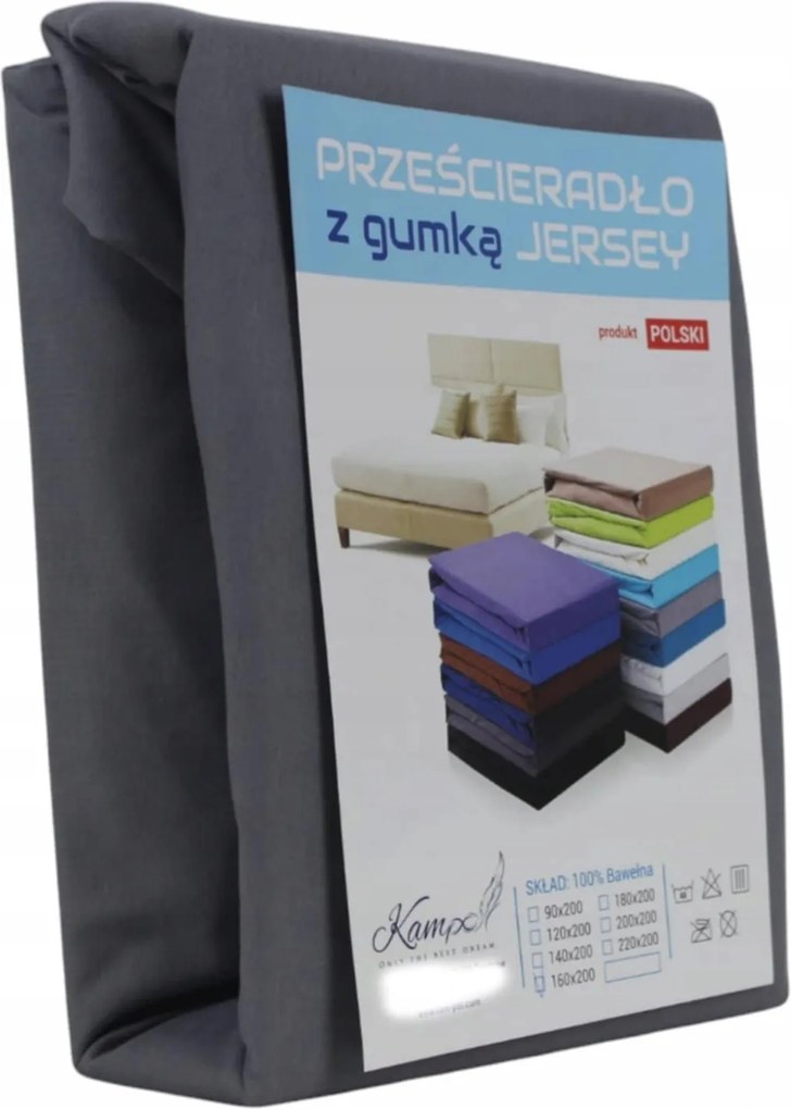 Prostěradlo S Gumou Jersey Vip Bok 30CM Bavlna Tmavě Šedá 70x210