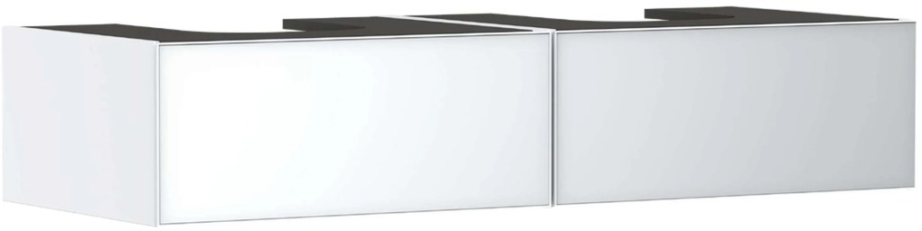 Hansgrohe Xevolos E - Umyvadlová skříňka, 28x137x55 cm, 2 zásuvky, matná bílá/metalická bílá 54316320
