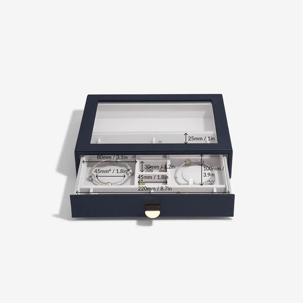 Stackers, Šperkovnice na šarmy Pebble Navy Classic Charm Display Drawer | tmavě modrá 75792