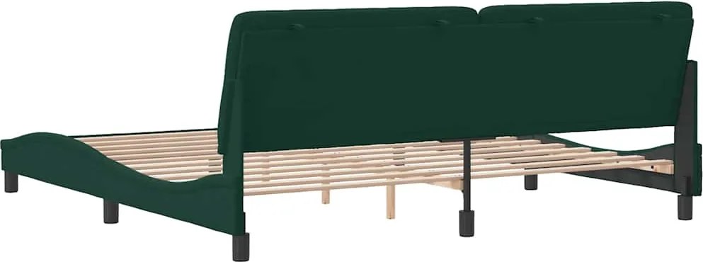 Rám postele bez matrace tmavě zelená 200 x 200 cm samet 3207944