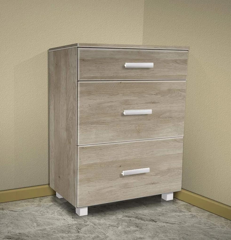 Nabytekmorava Koupelnová skříňka K3 barva skříňky: dub stříbrný, barva dvířek: dub stříbrný lamino