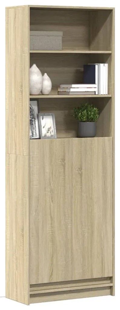 Skříň highboard s LED dub sonoma 69 x 32,5 x 200 cm kompozit 3307907