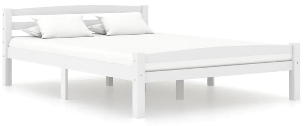 322071 vidaXL Rám postele bílý masivní borové dřevo 140 x 200 cm