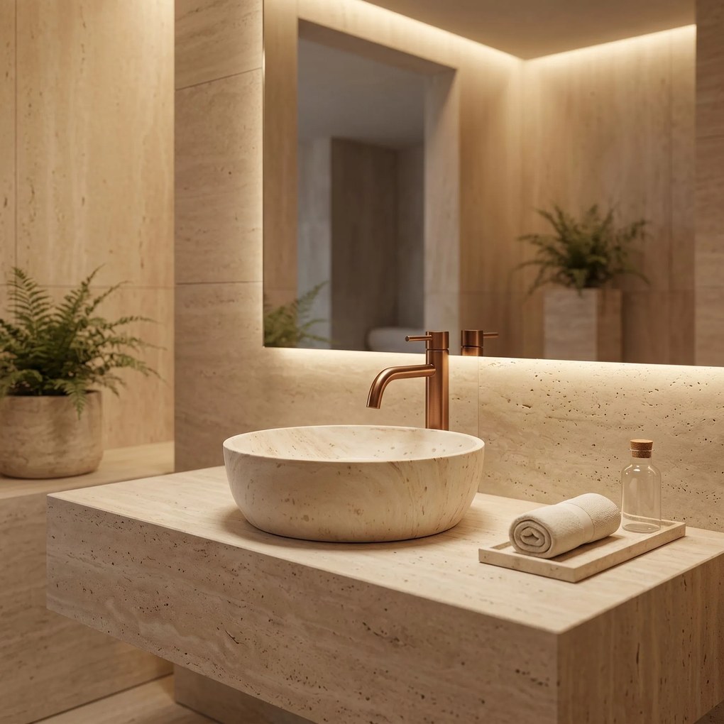 Rea Rea, Umyvadlo na desku Amelia Travertine Classic 48, REA-U4210