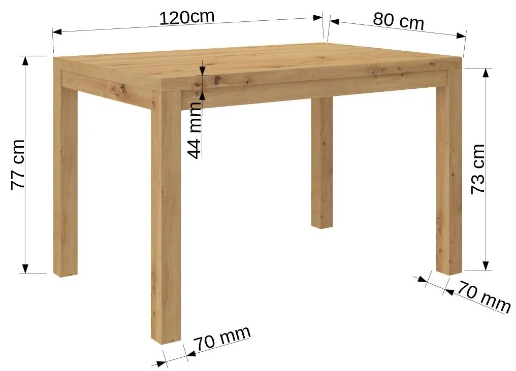 ADRK Konferenční stolek OLAF 2 ART-BM 120, dub artisan/černá mat