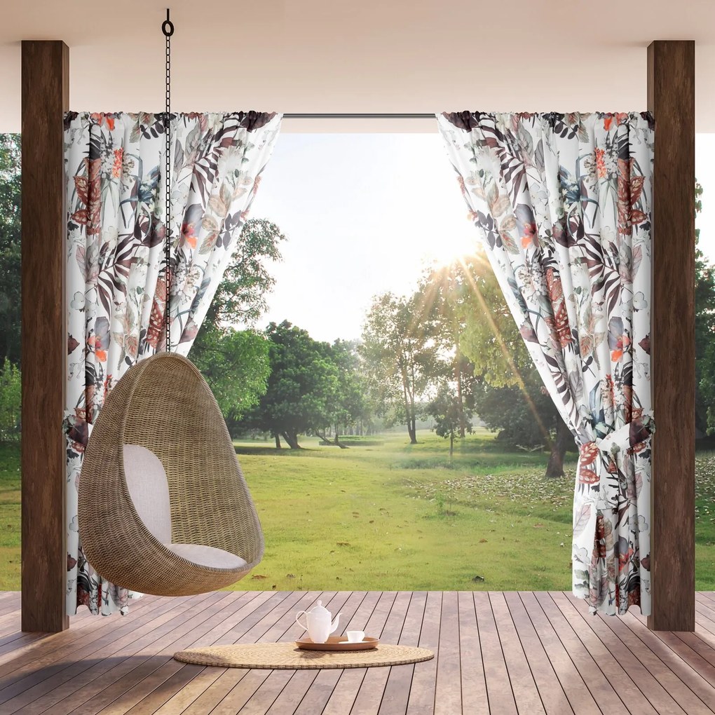 ZAHRADNÍ VODĚODOLNÝ ZÁVĚS NA PÁSCE GARDEN 155X200 CM KVĚTY