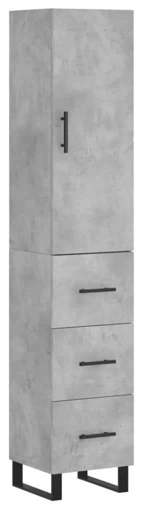 Skříň highboard betonově šedá 34,5x34x180 cm kompozitní dřevo,  3198877