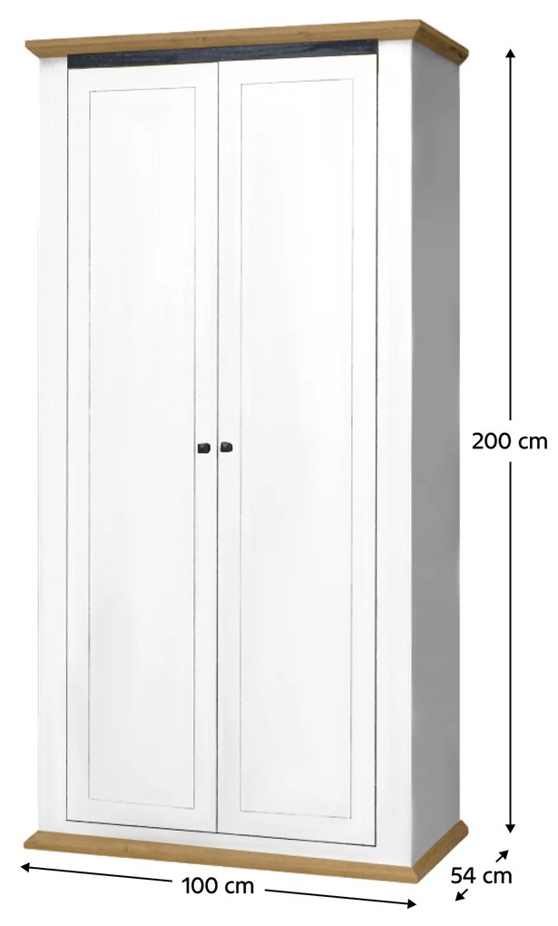Kondela Kombinovaná skříň MZ2, bílá/dub grand, LEON
