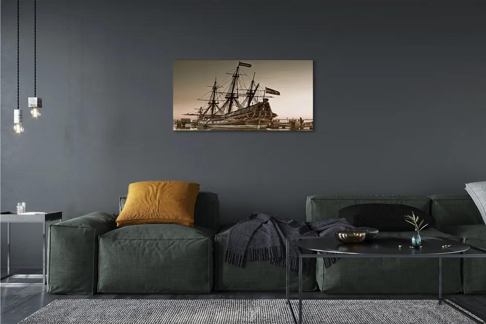 Obrazy na plátně Loď old sky sea 120x60 cm
