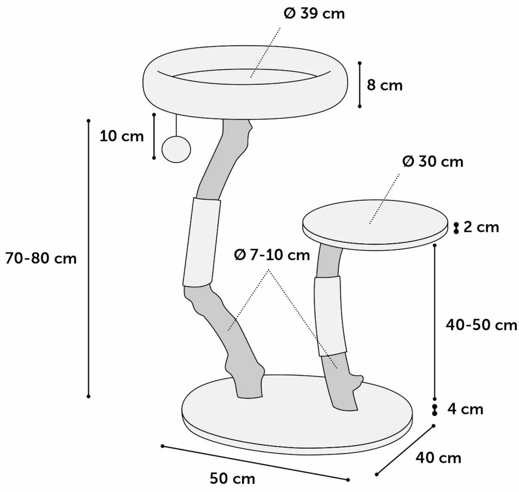 Flamingo Škrabadlo pro kočky BETULA 2, hnědá, 86 cm
