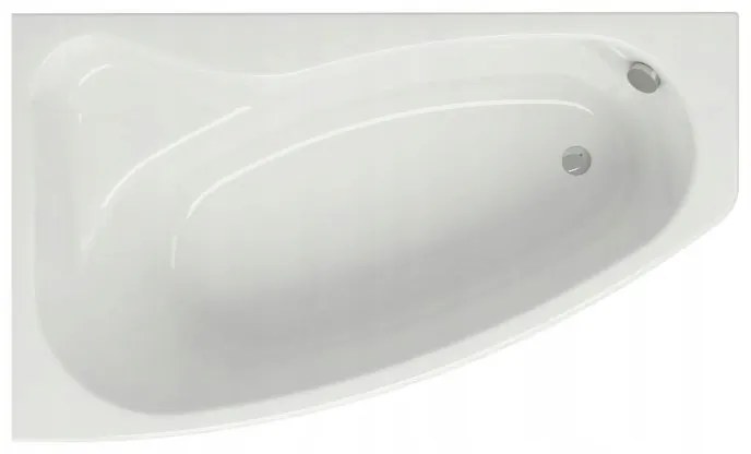 Cersanit Sicilia, asymetrická rohová vana levá 170x100cm + nožičky, bílá, S301-097