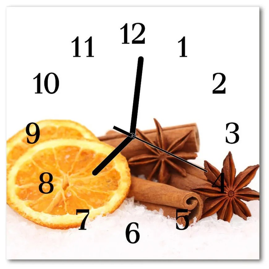 Skleněné hodiny čtvercové Lemonová vanilka 30x30 cm
