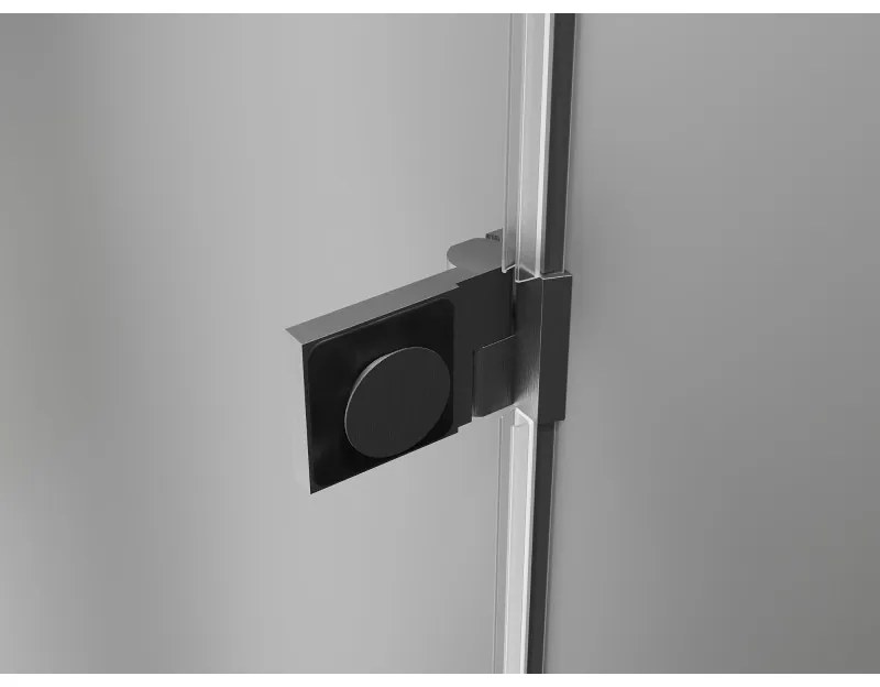 Mexen Lunar-B, pravostranný výklopný sprchový kout 75 x 70 cm, 8mm čiré sklo, pistolově šedý kartáčovaný - 832-075-070-66-00-P