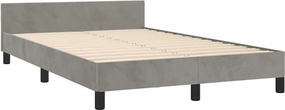 Rám postele bez matrace světle šedá 120 x 200 cm samet 3125989