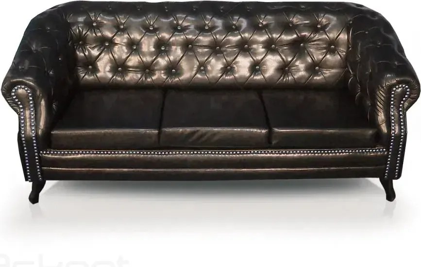 ASKONT Chesterfield Bristol Antique Black pohovka 3M