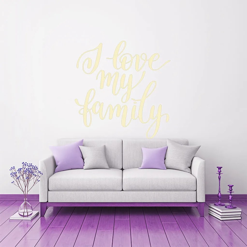 Živá Zeď Samolepka na zeď I love my family Barva: černá