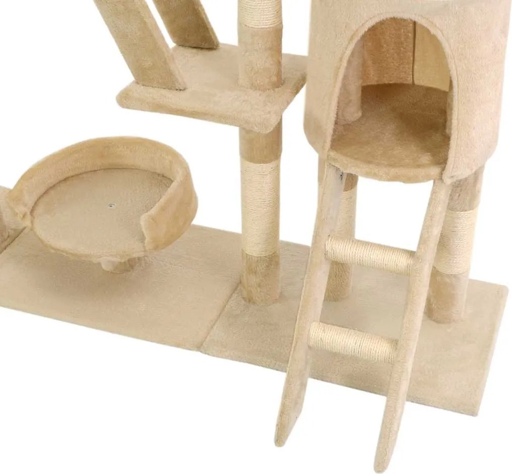 Škrabadlo pro kočky se sisalovými sloupky 230-250 cm béžové 170619