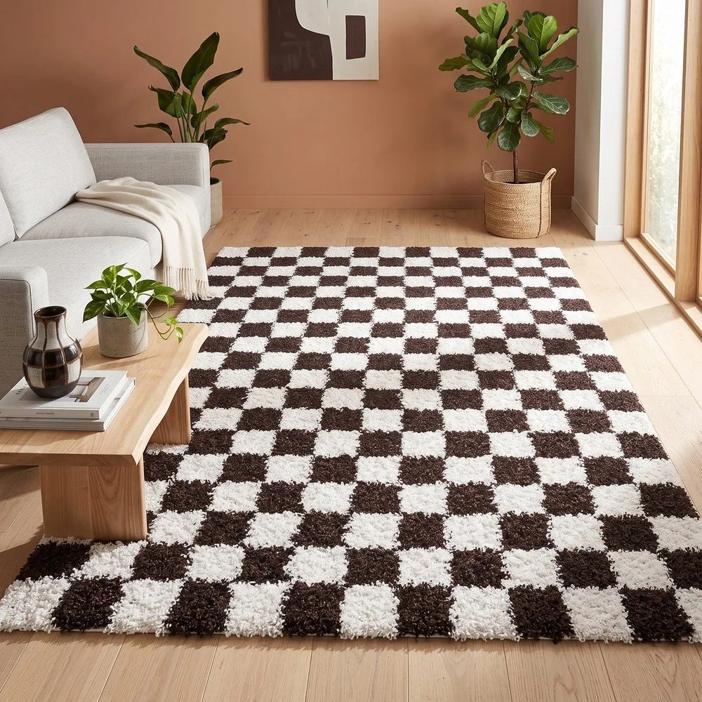 Hnědý/krémový koberec 160x230 cm Grida – ESTE