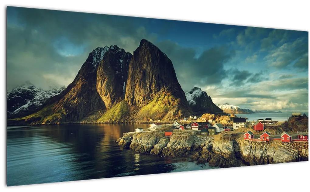 Obraz rybářské vesnice v Norsku (100x40 cm), 40 dalších rozměrů
