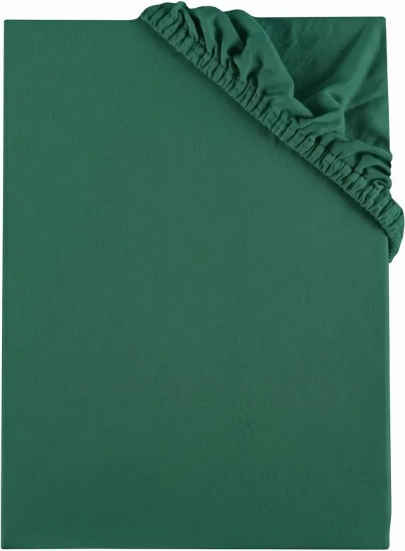 Prostěradlo ložní tmavě zelená jersey EMI, Plachta 90x200