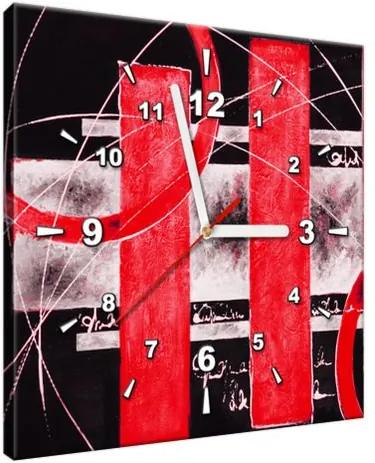 Tištěný obraz s hodinami Červené linie 30x30cm ZP2531A_1AI