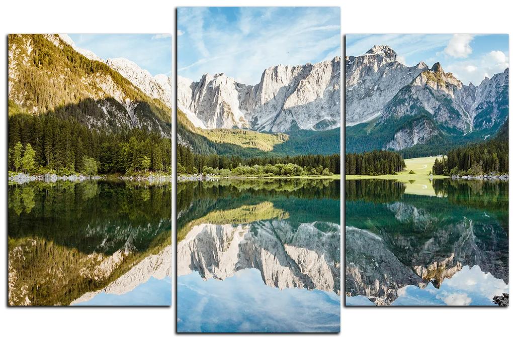 Obraz na plátně - Alpské štíty odrážející se v klidném jezeře 1157C (105x70 cm)